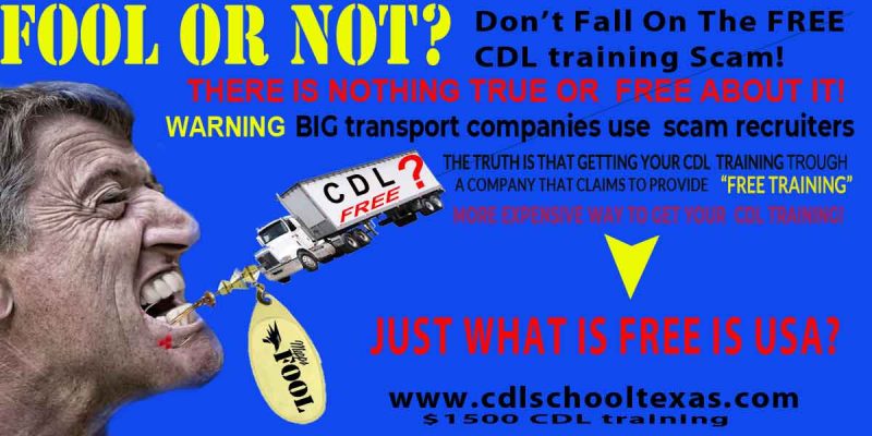 Texas Free CDL Training, What Is FREE in USA? Nothing is FREE in USA